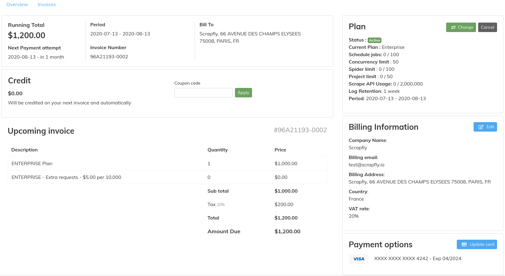 Scrapfly Web Scraping API | Billing
