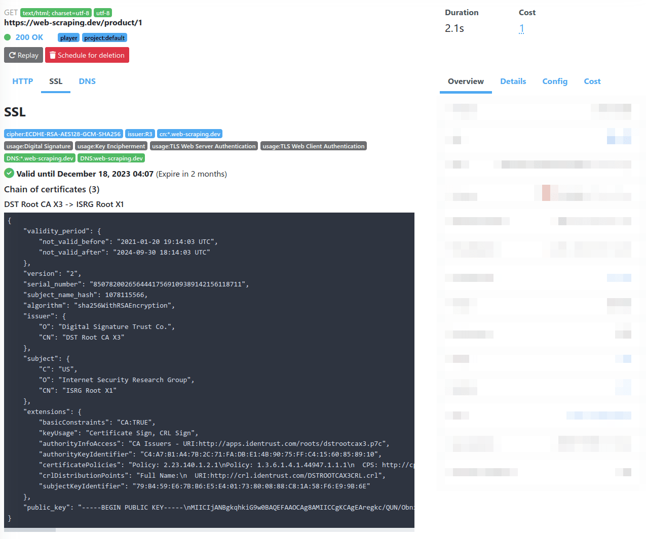 Scrapfly Web Scraping API | SSL Feature